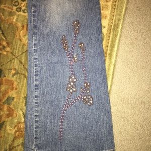 Bubblegum | Jeans | Pink Rhinestone Embellished Jeans Sz 9 | Poshmark